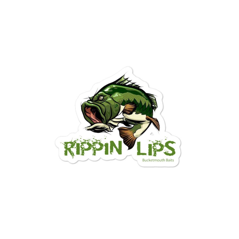 Rippin Lips Bass Decal, Fishing Sticker, Fishing Vinyl Decal, Tackle ...