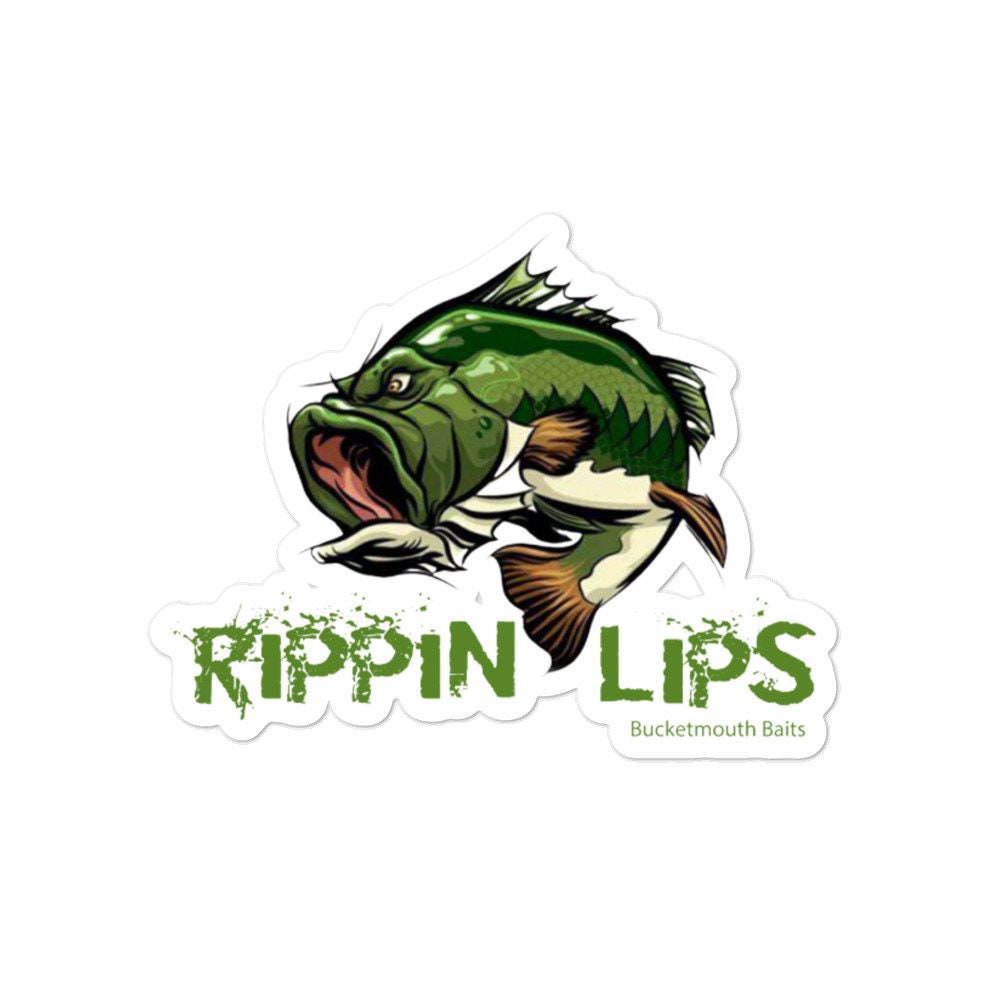 Rippin Lips Bass Decal, Fishing Sticker, Fishing Vinyl Decal, Tackle ...