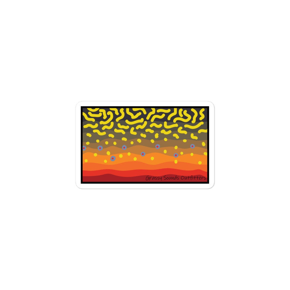 Brook Trout Fishing Decal, Yeti Decal, Tumbler Decal - Etsy