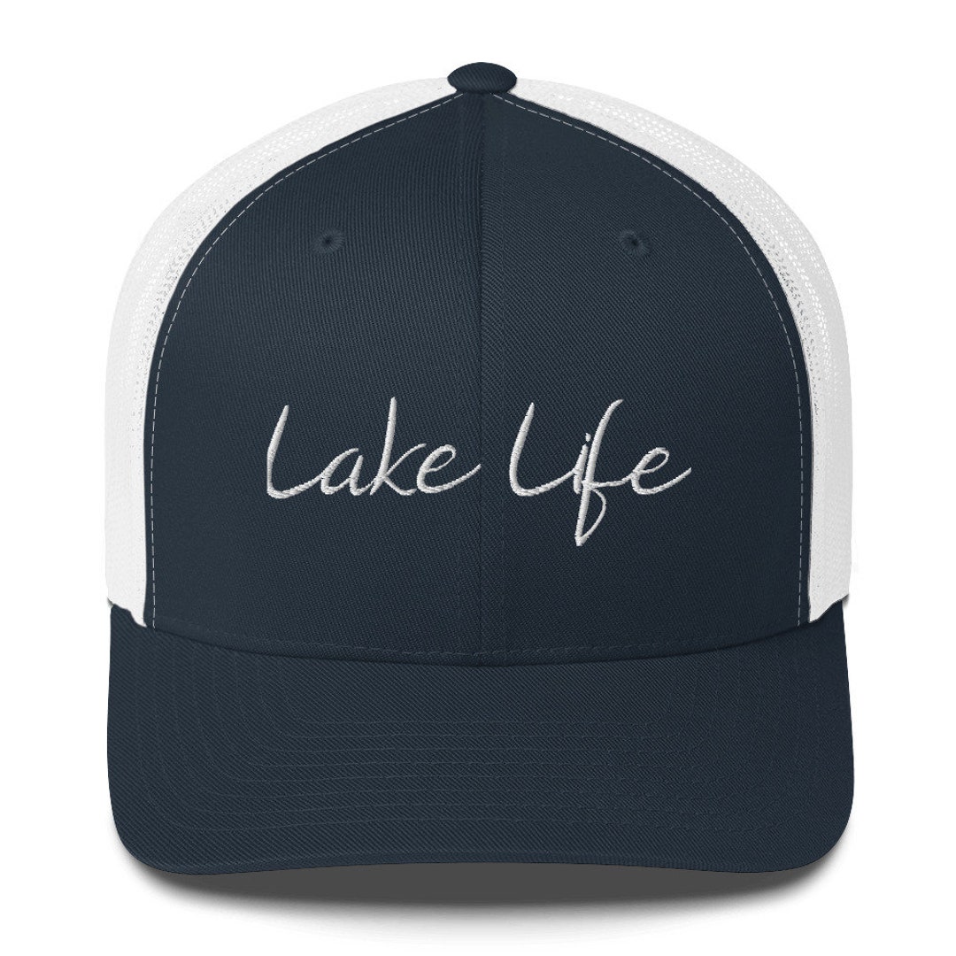 Lake Life Trucker Baseball Cap, Fishing Hat , Lake Life- Present for ...