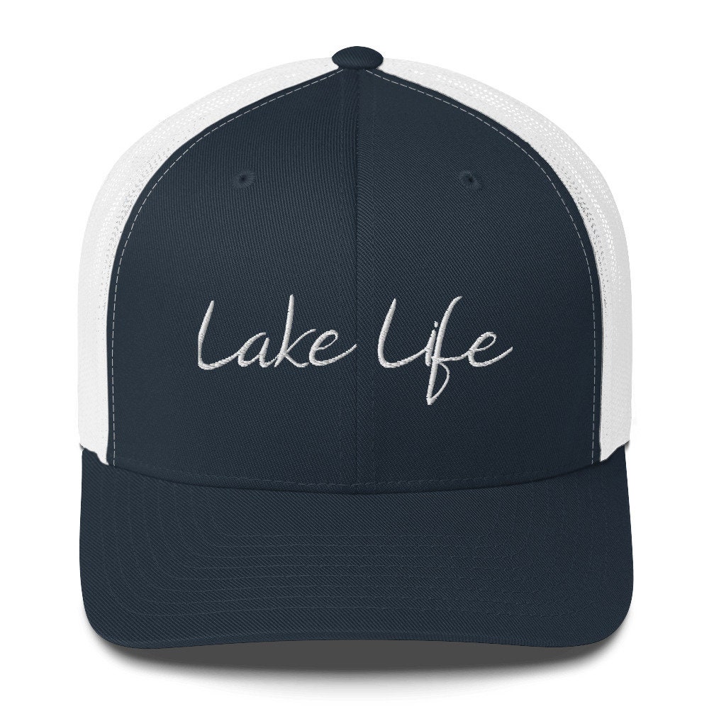 Lake Life Trucker Baseball Cap, Fishing Hat , Lake Life- Present for ...
