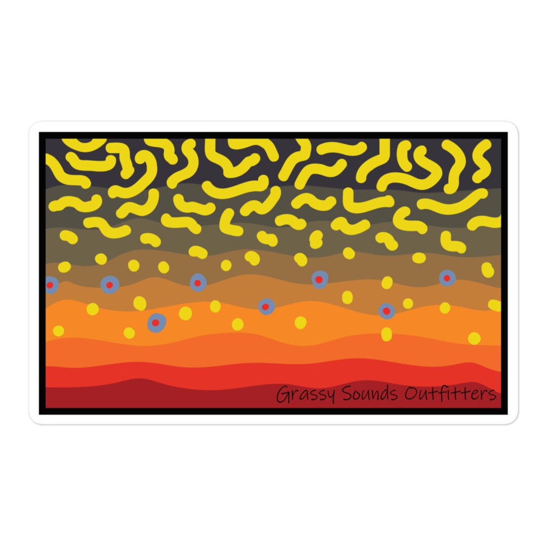 Brook Trout Fishing Decal, Yeti Decal, Tumbler Decal - Etsy