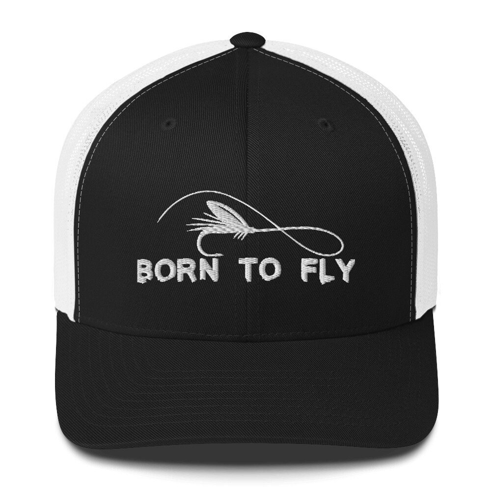 Fly Fishing, Born to Fly, Trucker Baseball Cap, Fly Fishing Hat Present ...