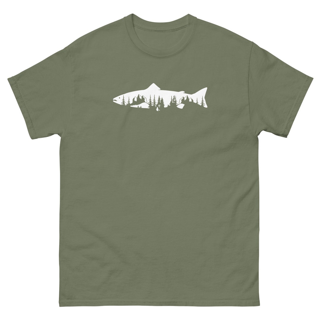 Trout Mountains, Fly Fishing Shirt, Men's Fishing Tee, Men's Fly ...