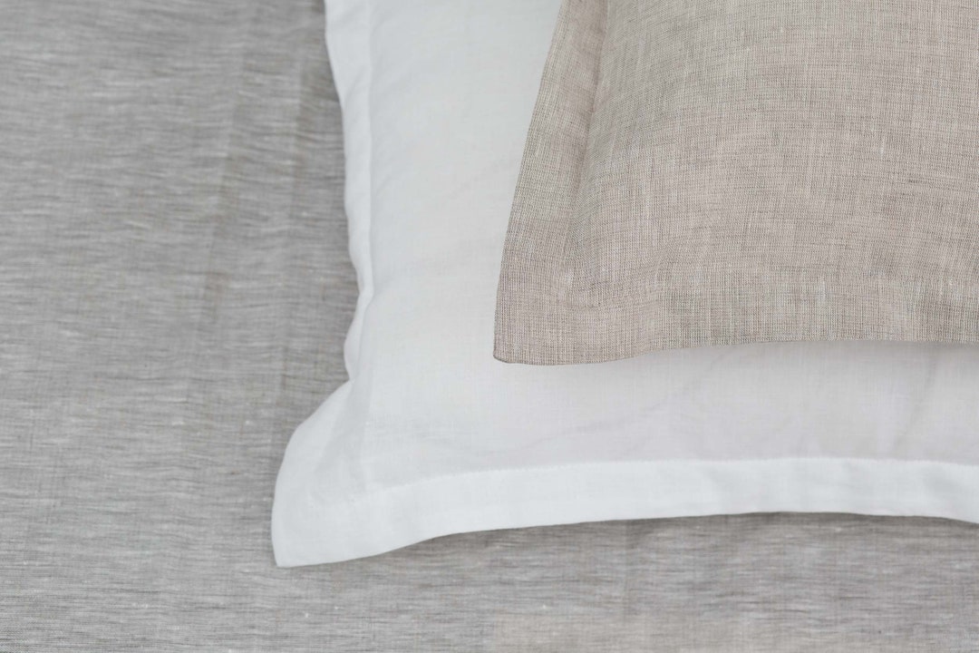 Linen Pillow Case Oxford Style With the Flange and Zipper / - Etsy