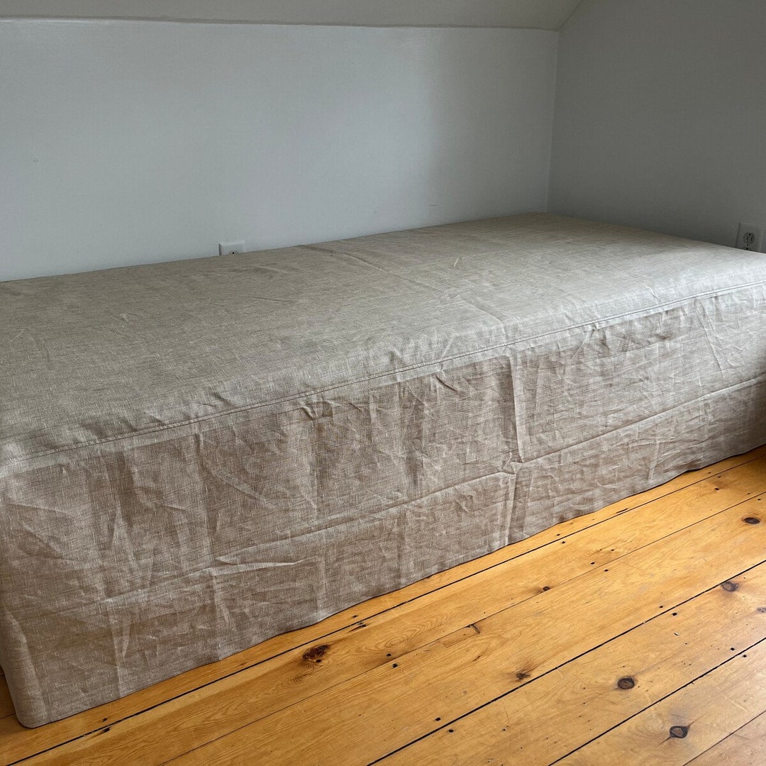 Daybed Slipcovers Linen Bed Frame Cover Daybed Skirt Mattress Couch ...