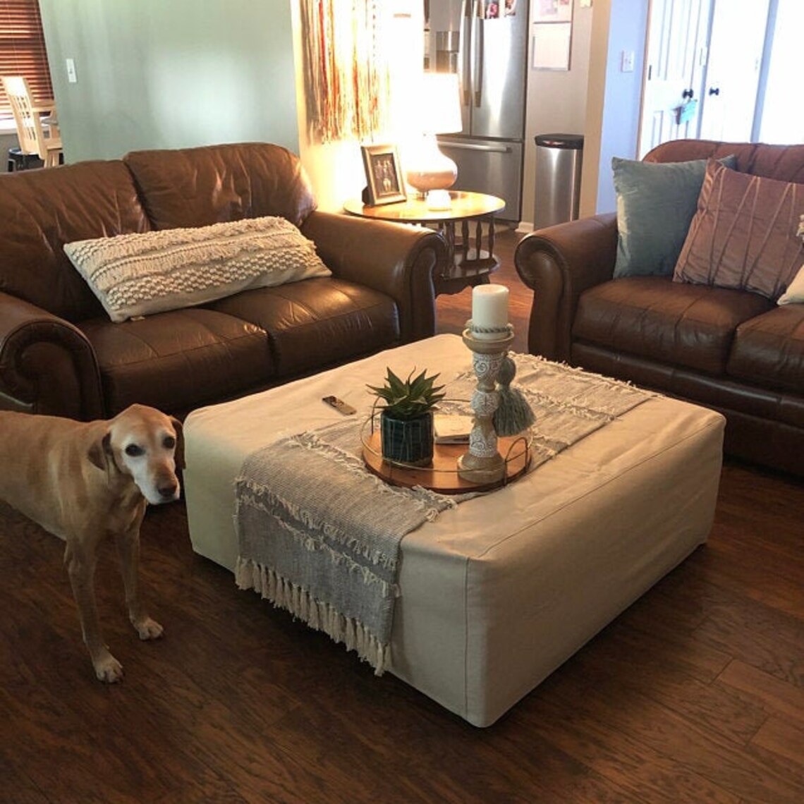 Square Pouf Cover Pure Linen Foot Stool Case Linen Floor Pouf - Etsy