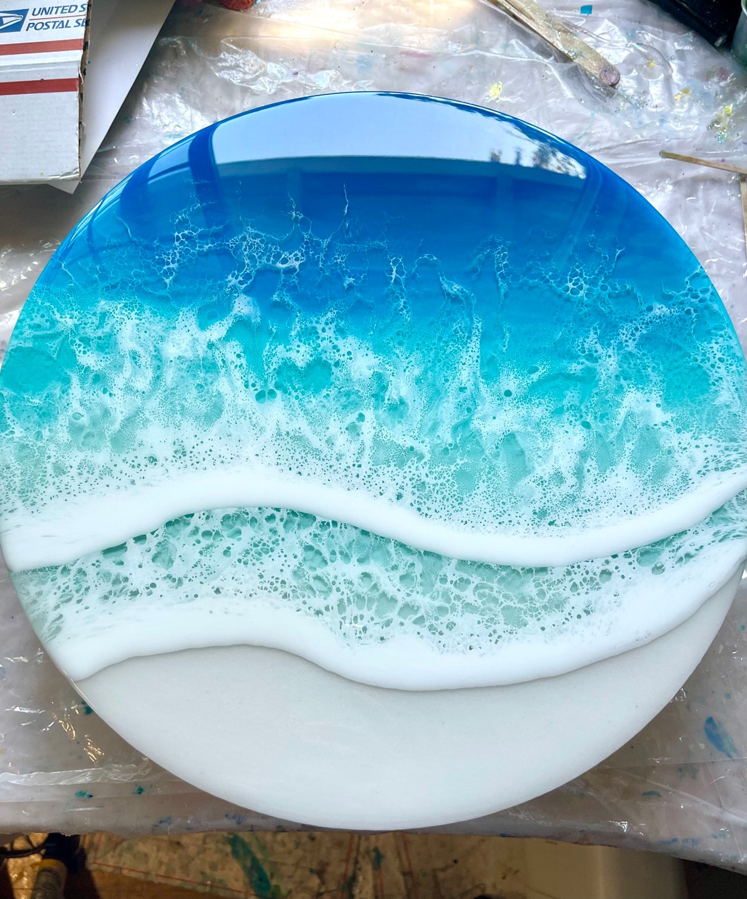Sandy Beach Made to Order Resin Art Ocean Painting Coastal Decor - Etsy