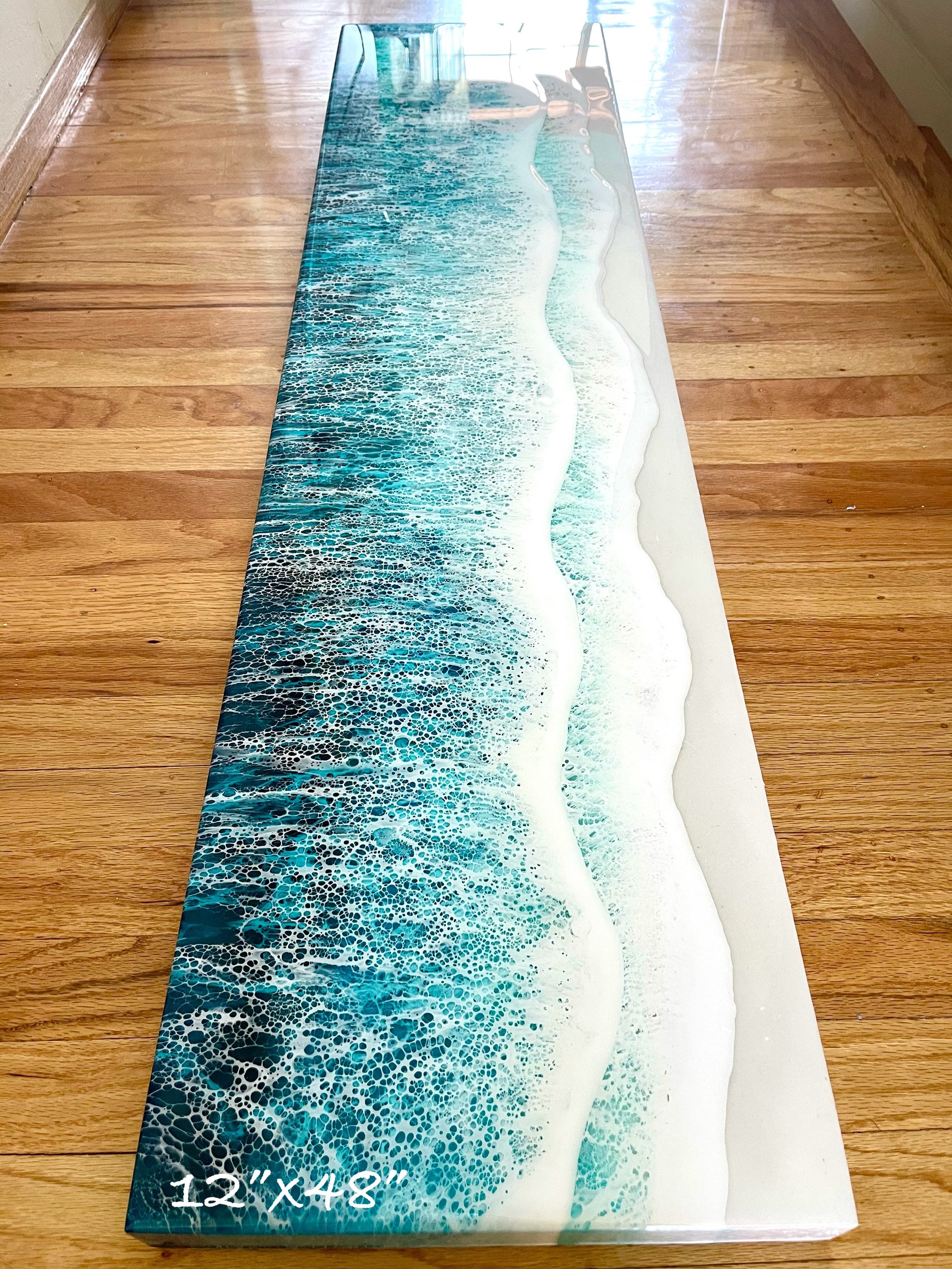 Panorama Beach Made-to-Order Resin Ocean Beach Art | Etsy