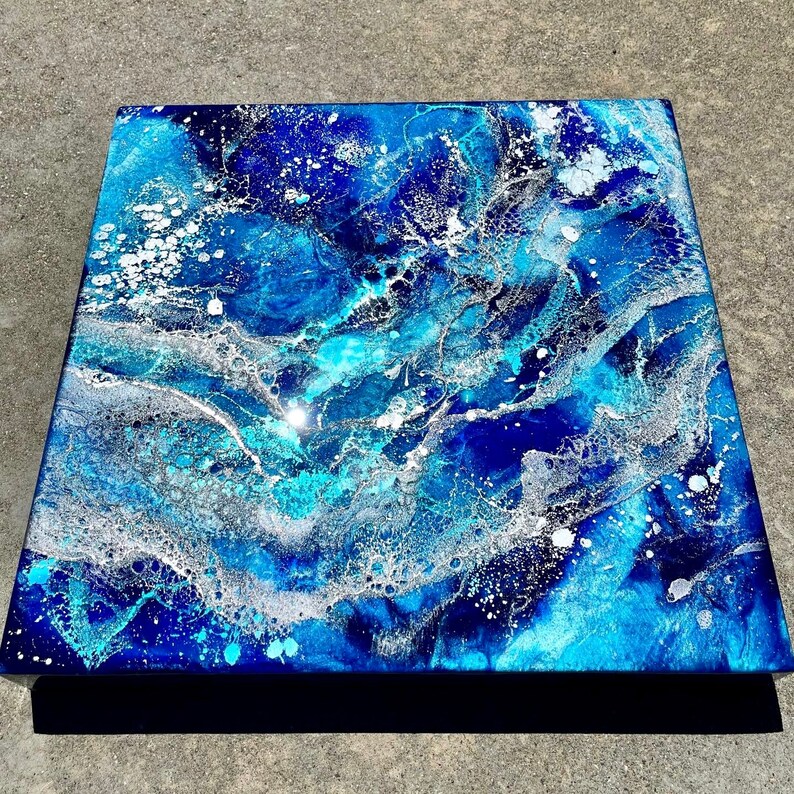 B L U E A B Y S S Made-to-order Abstract Resin Painting | Etsy
