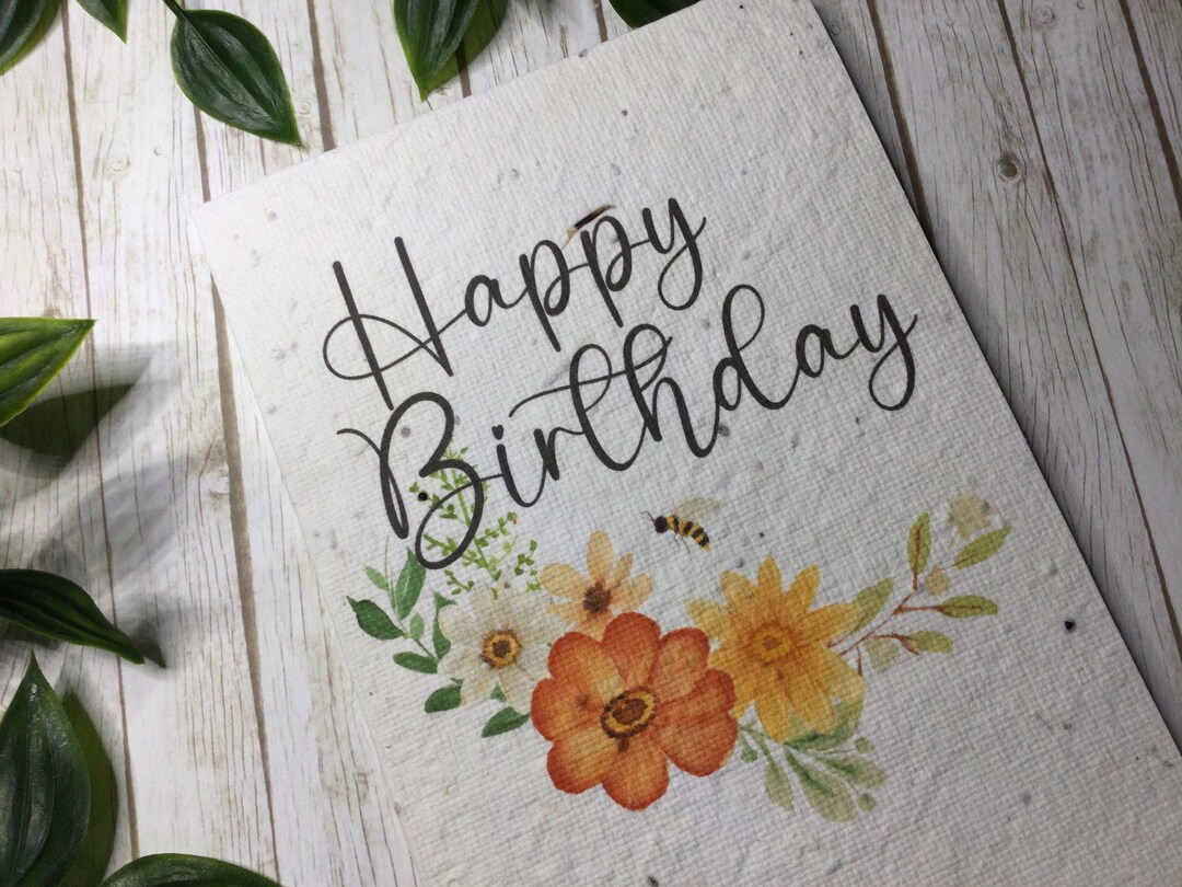 Biodegradable Seeded Birthday Card Wildflower Plantable Card - Etsy