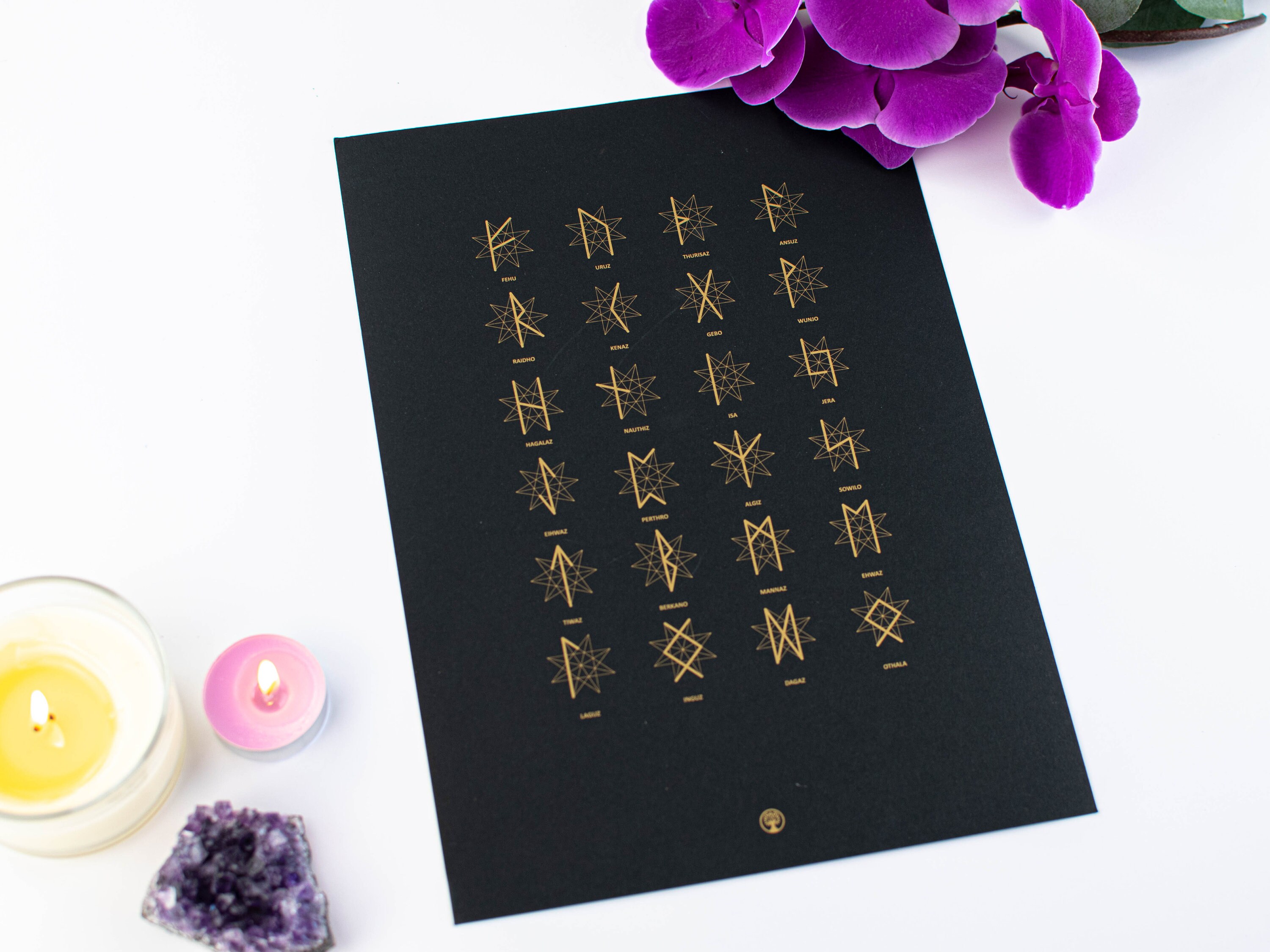 THE RUNE STAR Set Elder Futhark Digital Printable A3 & A4 Letter ...