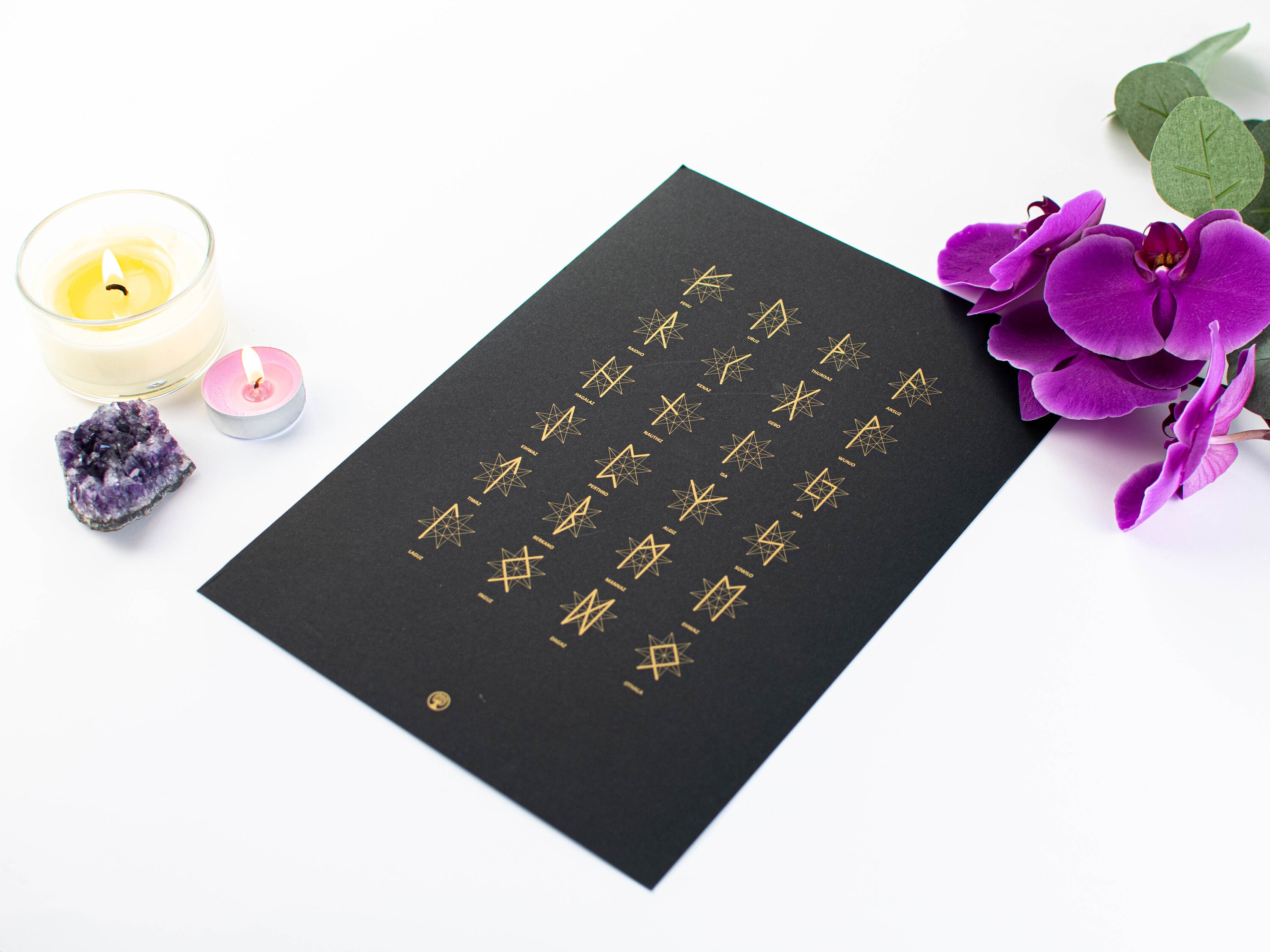 THE RUNE STAR Set Elder Futhark Digital Printable A3 & A4 Letter ...