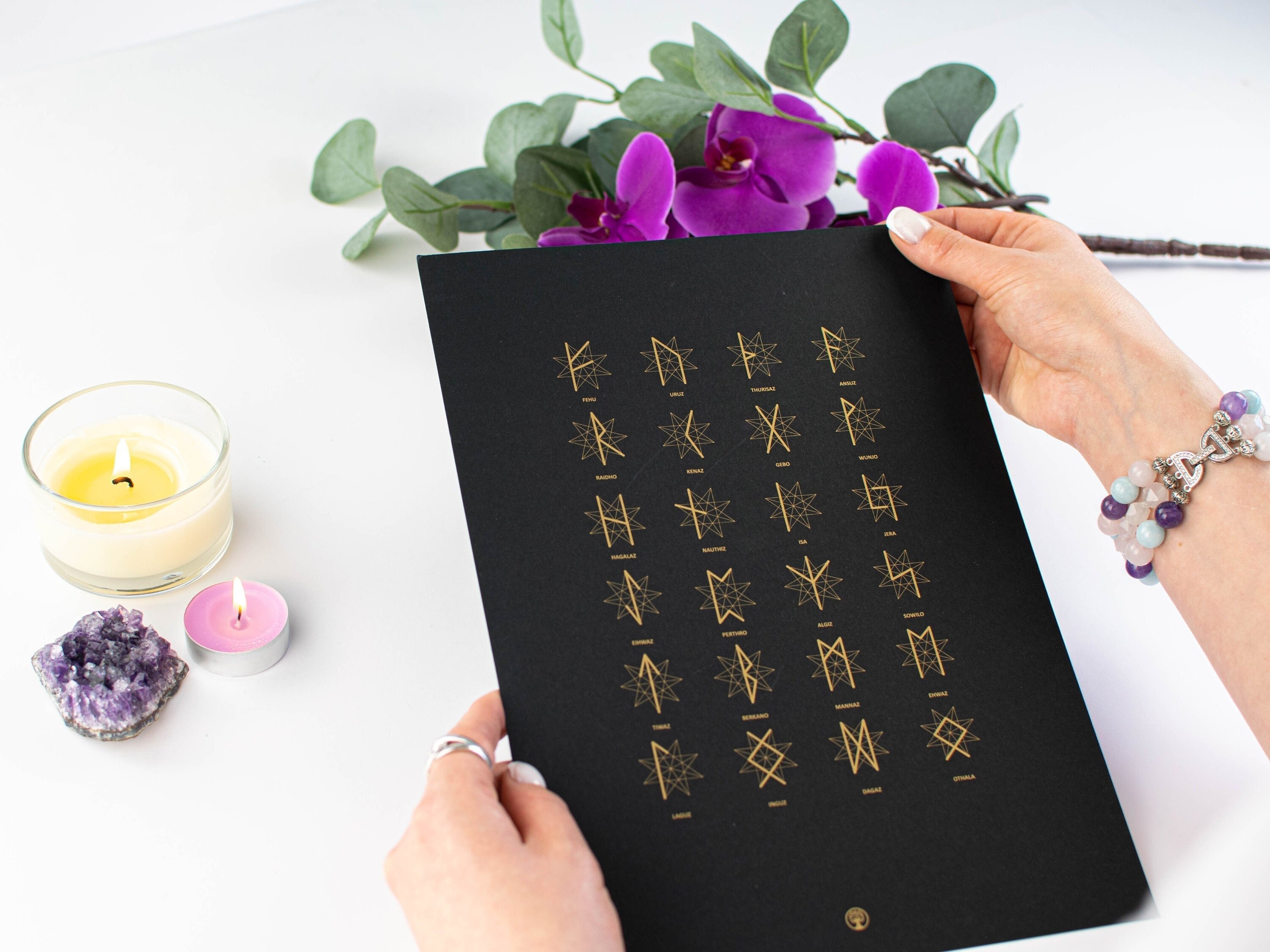 THE RUNE STAR Set Elder Futhark Digital Printable A3 & A4 Letter ...