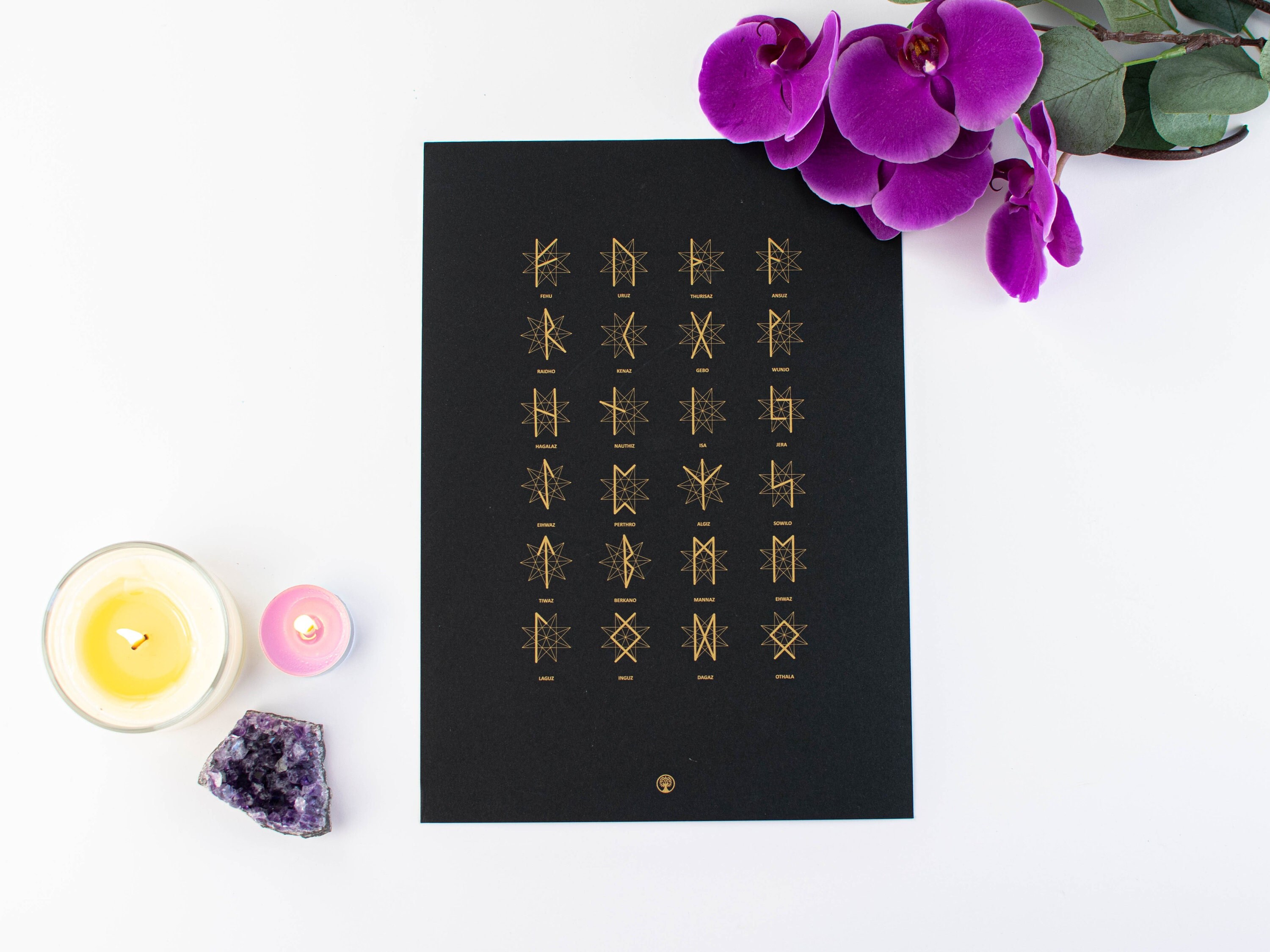 THE RUNE STAR Set Elder Futhark Digital Printable A3 & A4 Letter ...