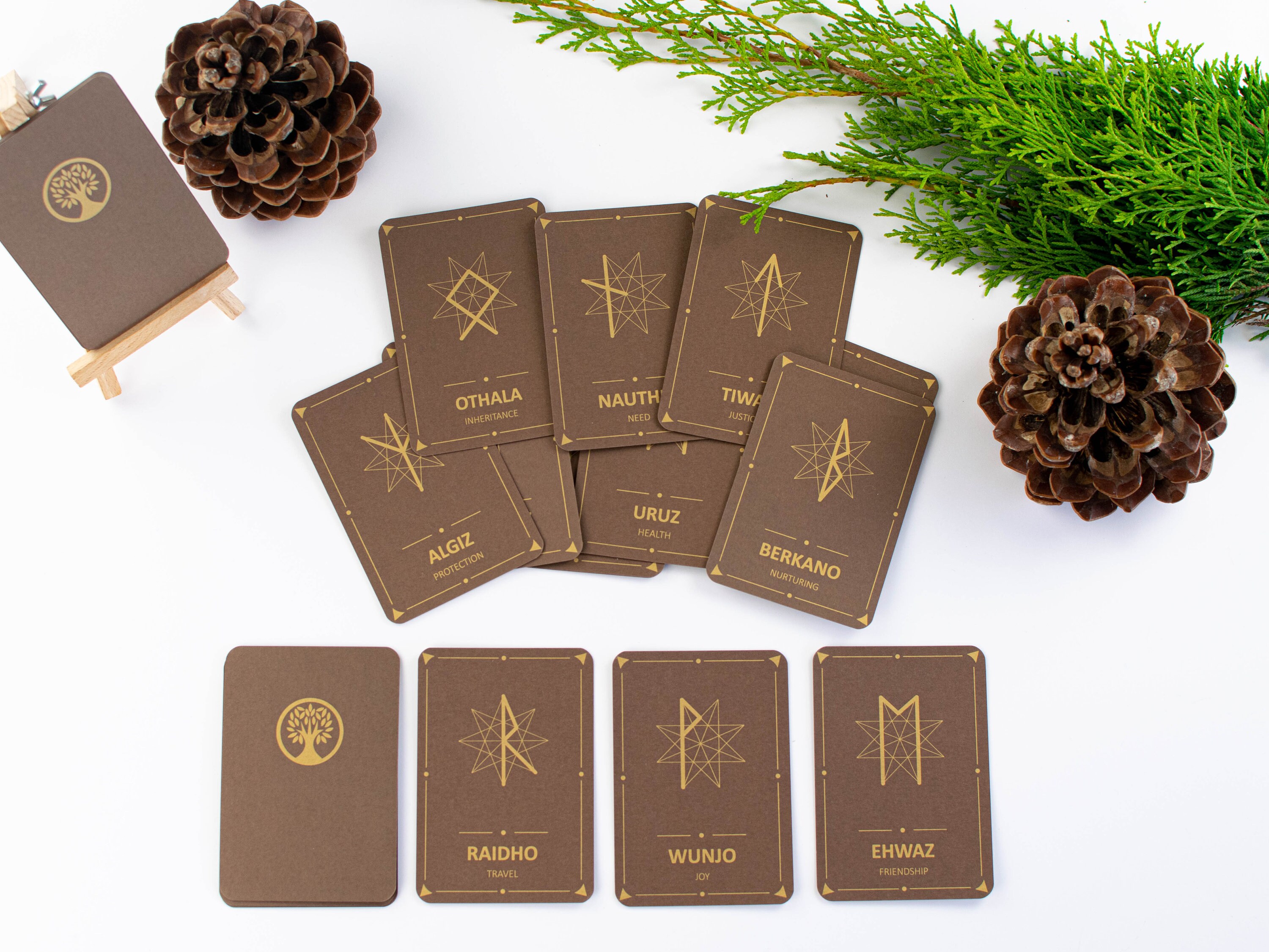 EARTH ELEMENT Bethlehem Star Oracle Rune Cards Set Deck With Guide ...