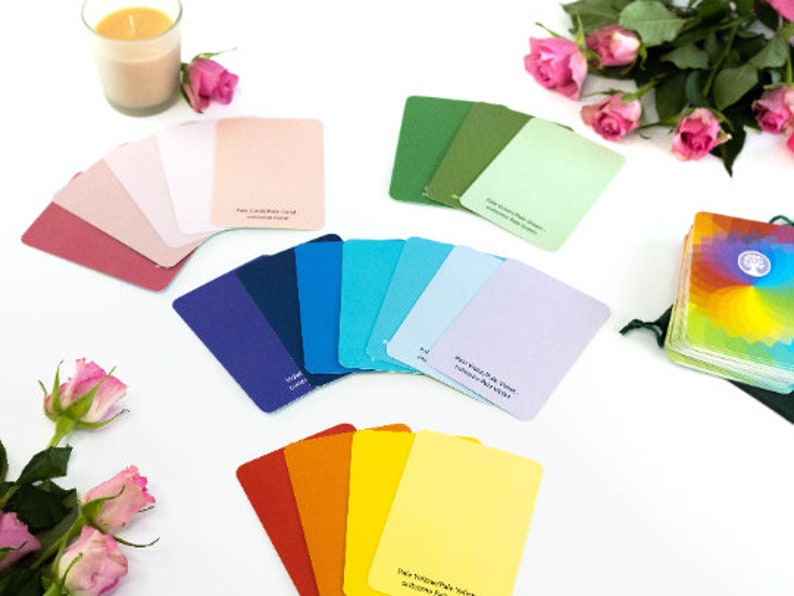 COLOR THERAPY SET Chromotherapy 100 Cards Set Deck With Guide Booklet ...