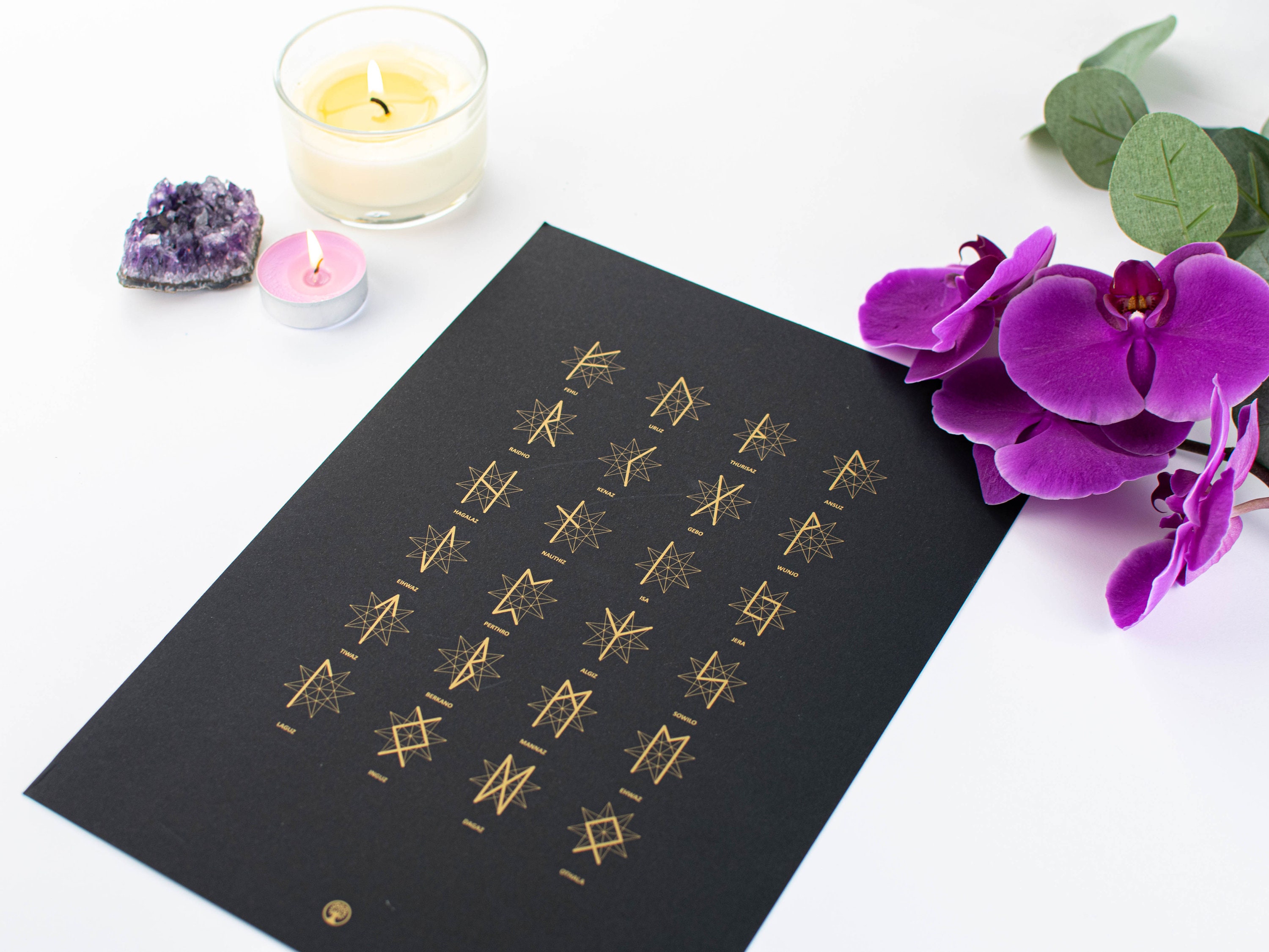 THE RUNE STAR Set Elder Futhark Digital Printable A3 & A4 Letter ...