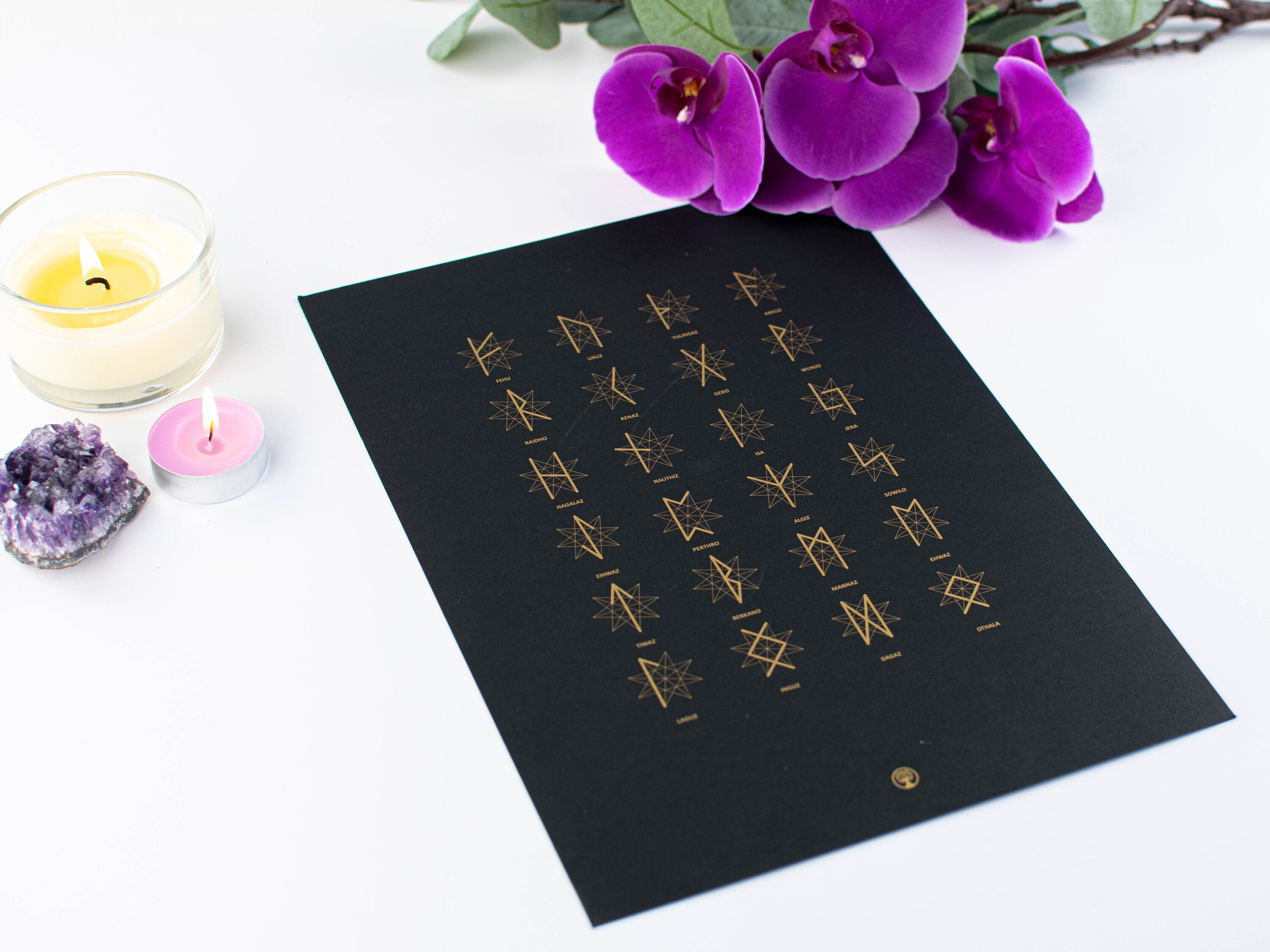 THE RUNE STAR Set Elder Futhark Digital Printable A3 & A4 Letter ...