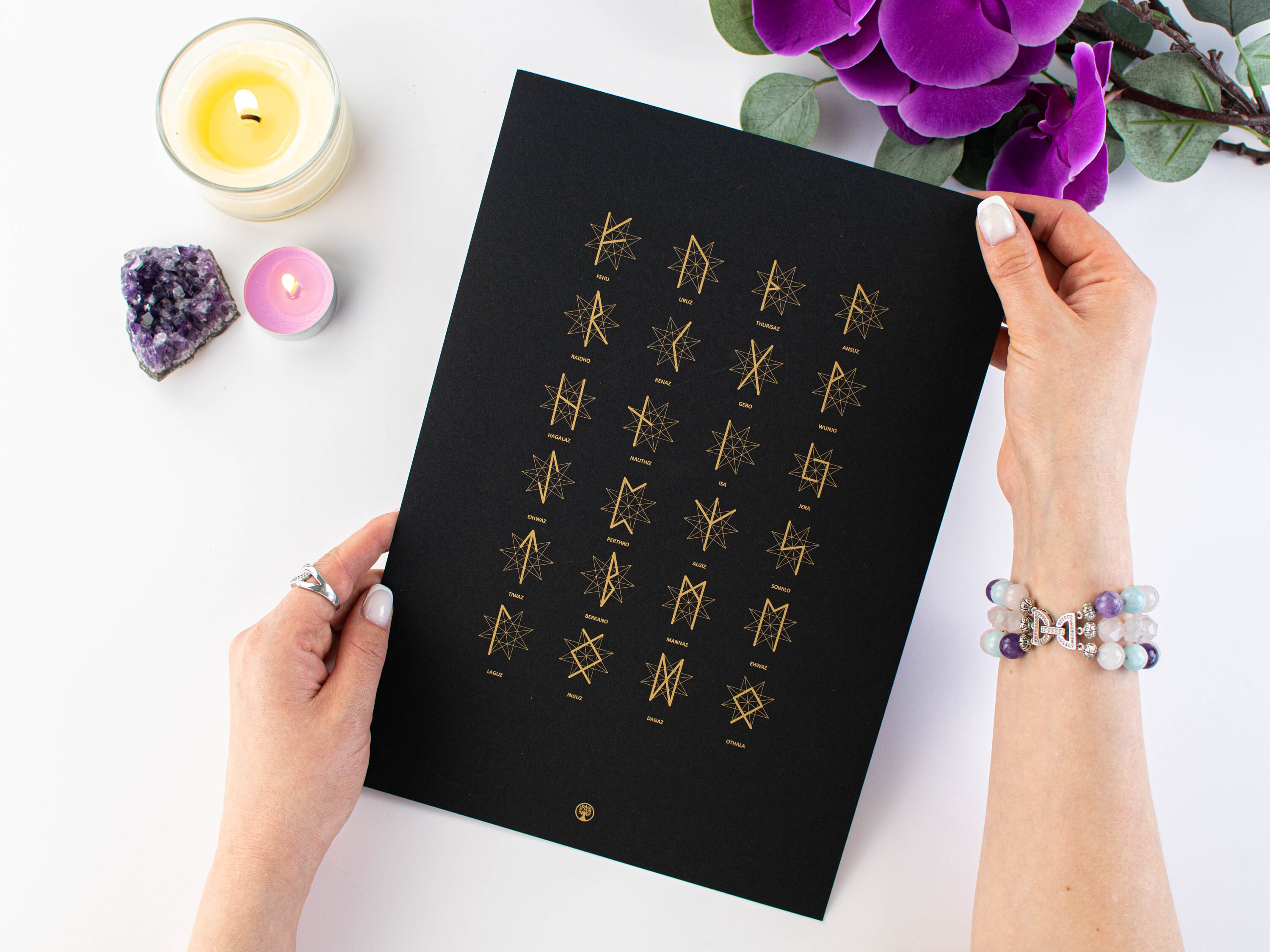 THE RUNE STAR Set Elder Futhark Digital Printable A3 & A4 Letter ...