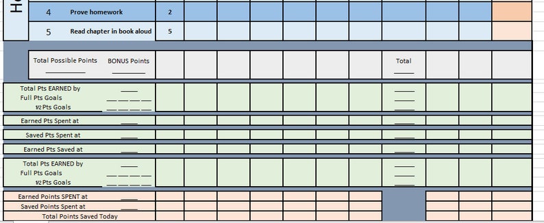 Excel Children Reward System Easy to Customize - Kids Point System - Etsy