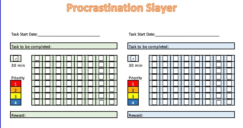 Excel Procrastination Slayer Tracking Time System for Adults and Kids ...