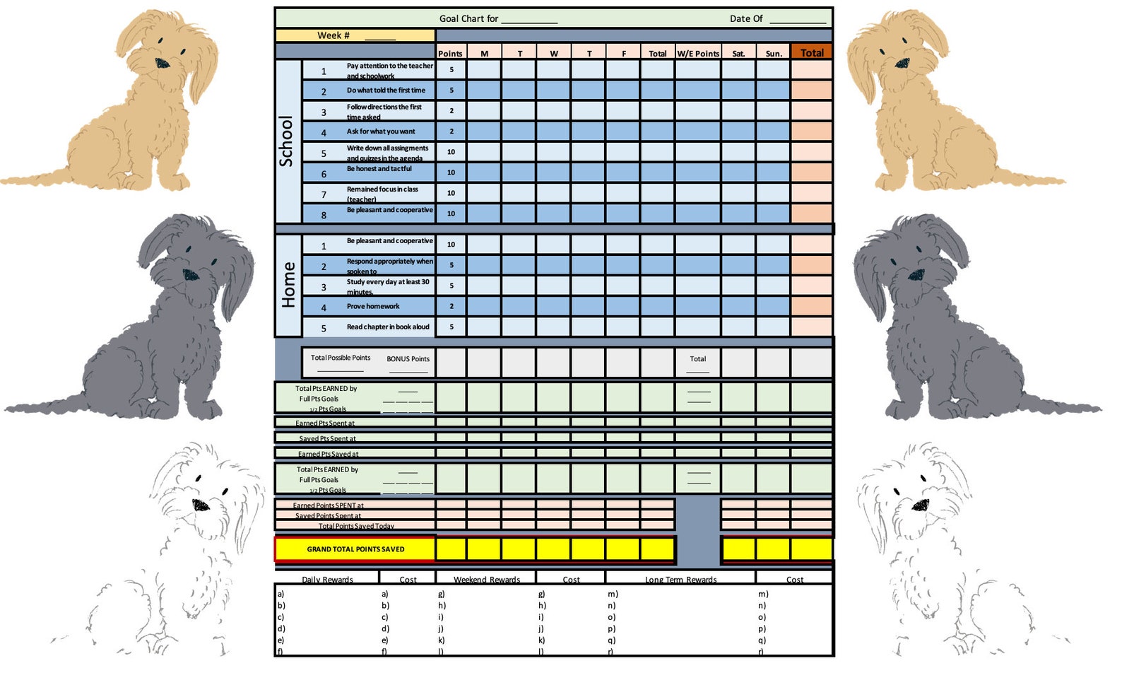 Dogs Excel Children Reward System Easy to Customize - 6 Breeds Styles ...