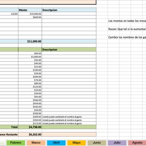 Excel Budget Template: Spanish, Dave Ramsey Inspired (digital Download ...