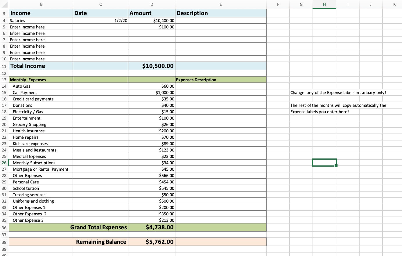 Dave Ramsey Inspired Excel Family Budget Spreadsheet for Excel- Auto ...