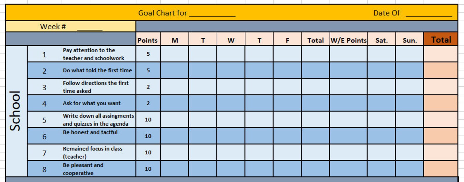Excel Children Reward System Easy to Customize - Kids Point System - Etsy