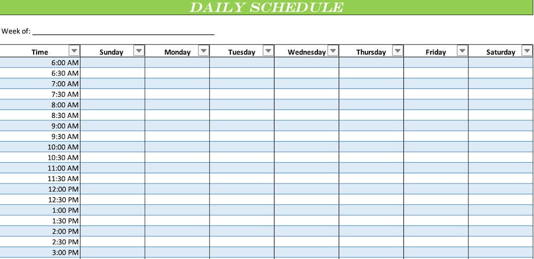 Excel Weekly Schedule Calendar Weekly Easy to Customize 3 Styles in 1 ...