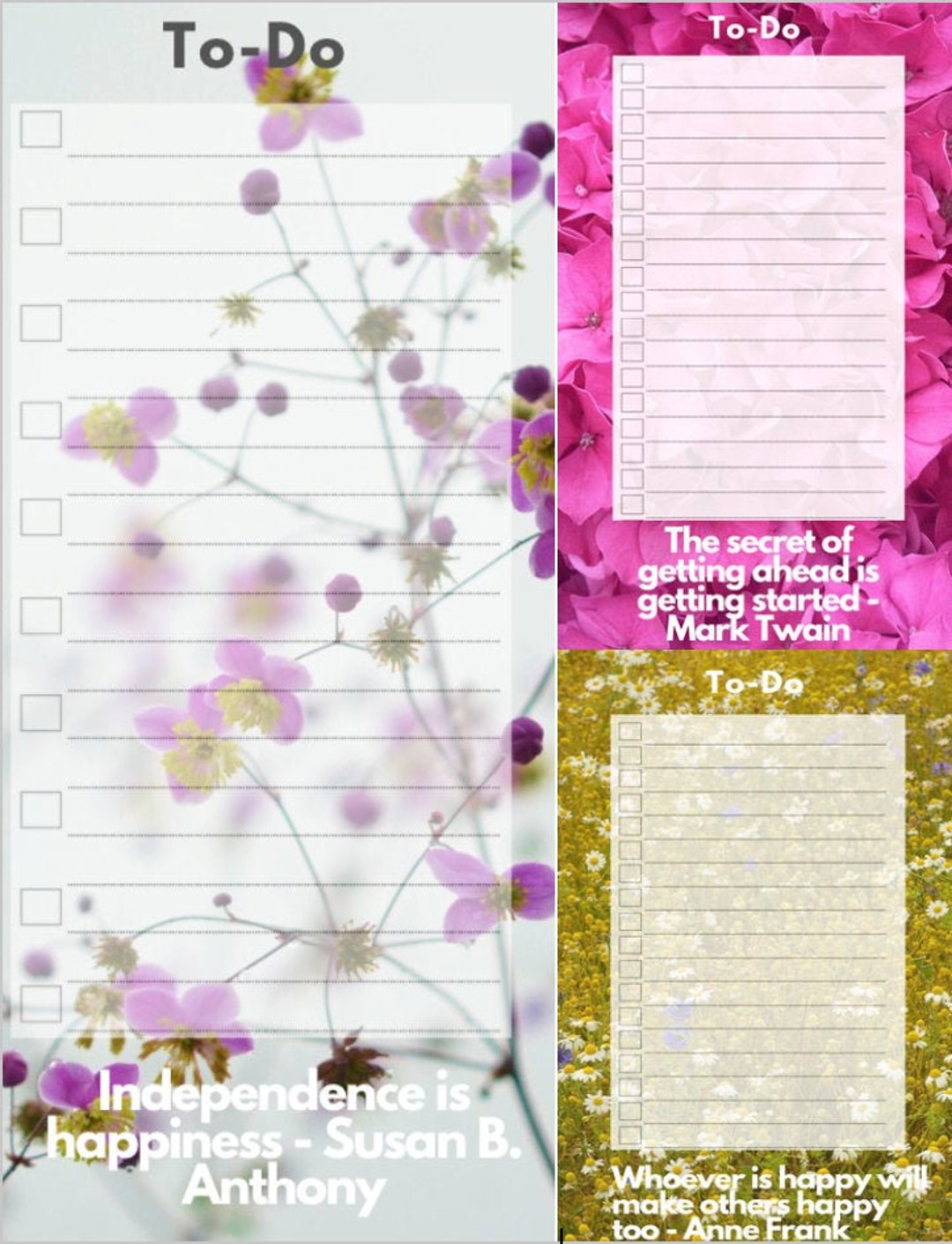 To Do Checklist Inspirational Quotes and Relaxing Flowers - to Do ...