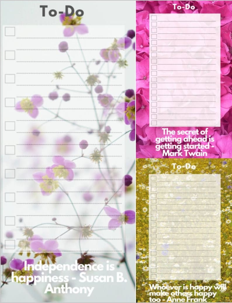 To Do Checklist Inspirational Quotes and Relaxing Flowers - to Do ...
