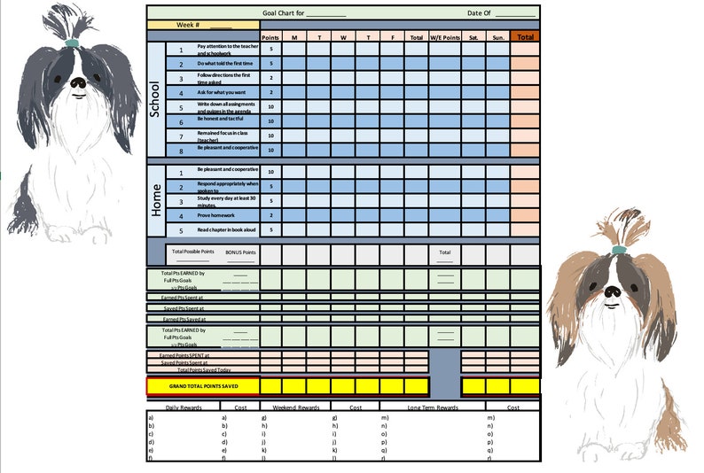 Dogs Excel Children Reward System Easy to Customize - 6 Breeds Styles ...