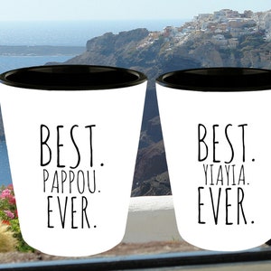 Best Pappou Ever Best Yiayia Ever Shot Glass Set Gift for Greek ...