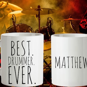 PERSONALIZED BEST DRUMMER Ever Coffee Mug, Gift for Drummer, Custom Mug ...
