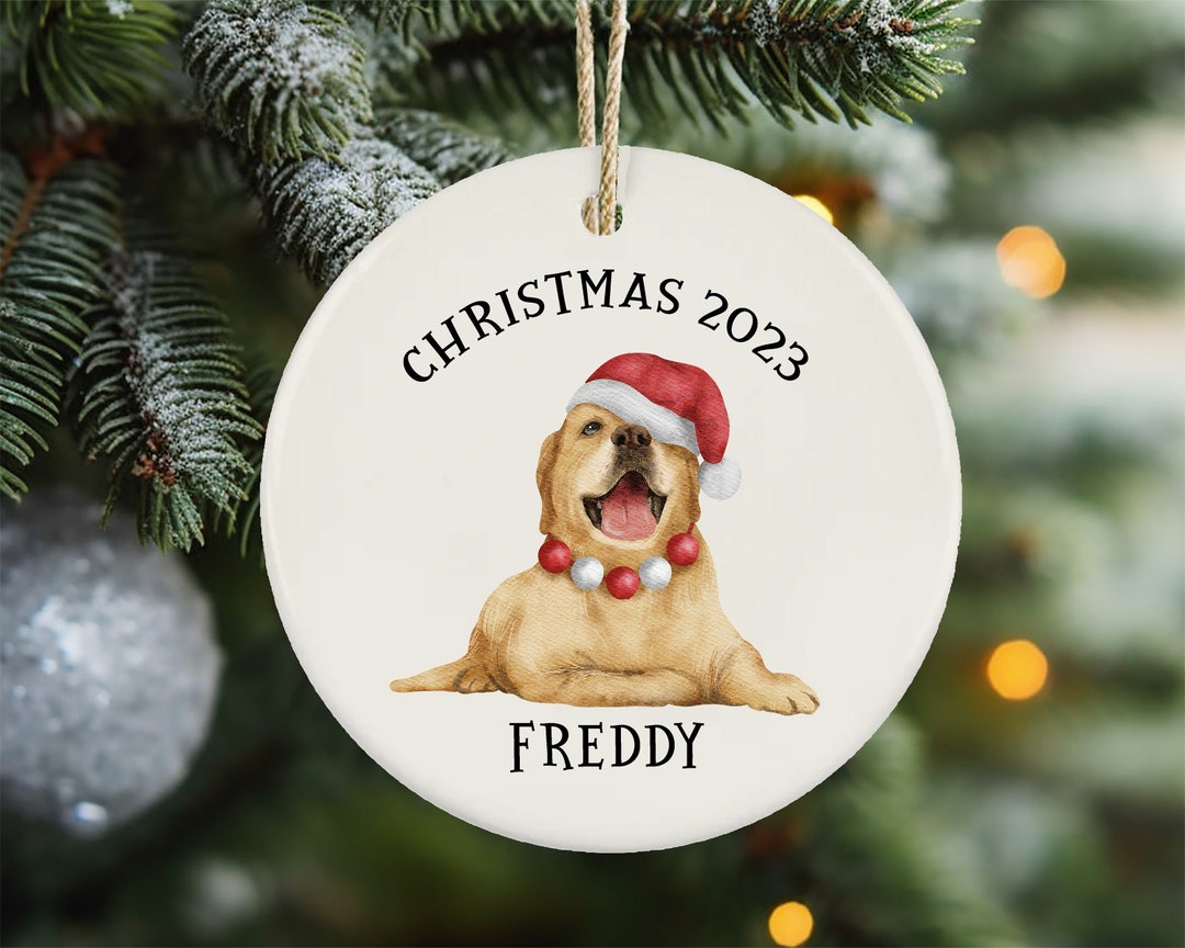 Personalized Yellow Lab Christmas Ornament 2025: Custom Dog Name ...