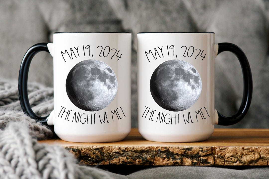 Personalized Moon Phase Mug, How Moon Appeared on Any Date in History ...