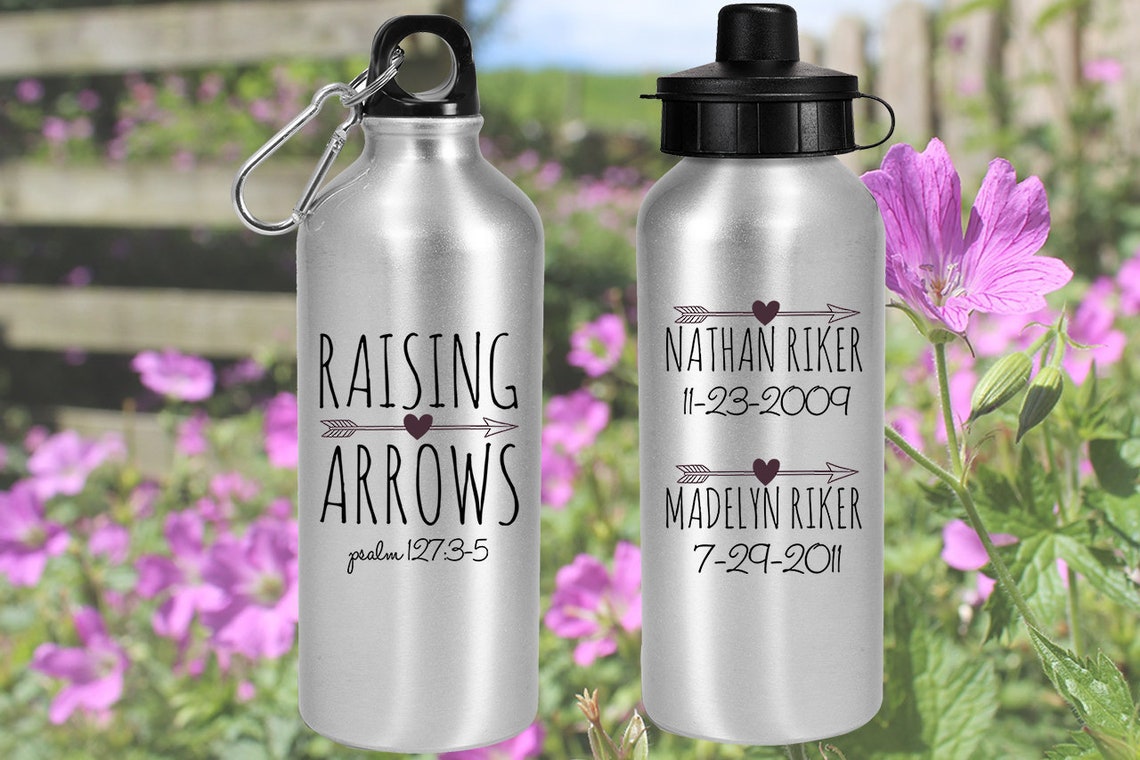 Personalized Raising Arrows Water Bottle: Christian Mom Gift, Custom ...