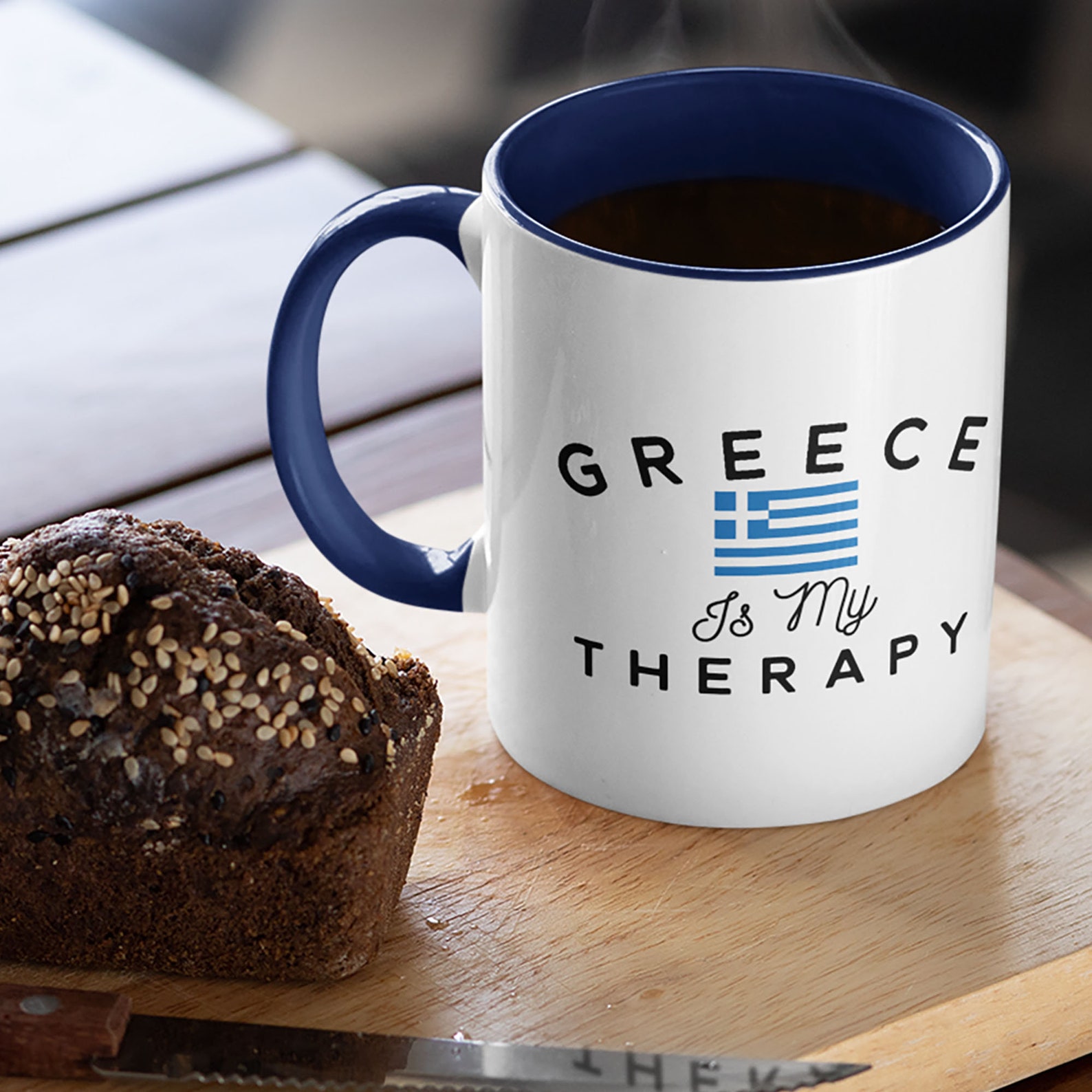 Greece is My Therapy Greek Mug I Love Greece Gift Greece | Etsy