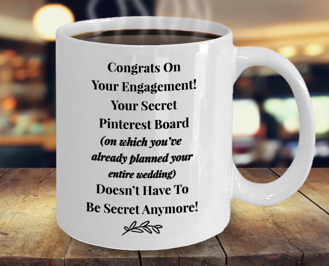 Funny Engagement Coffee Mug: Secret Pinterest Wedding Board Gift - Etsy