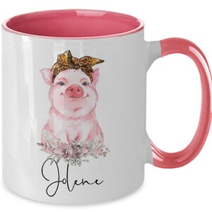 Pig Mug - Personalized Pig Birthday Gift for Her - Pig Lover Gift ...