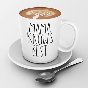 Mama Knows Best, Mothers Day Gift, Funny Mom Mugs, Minimalist, Latte ...