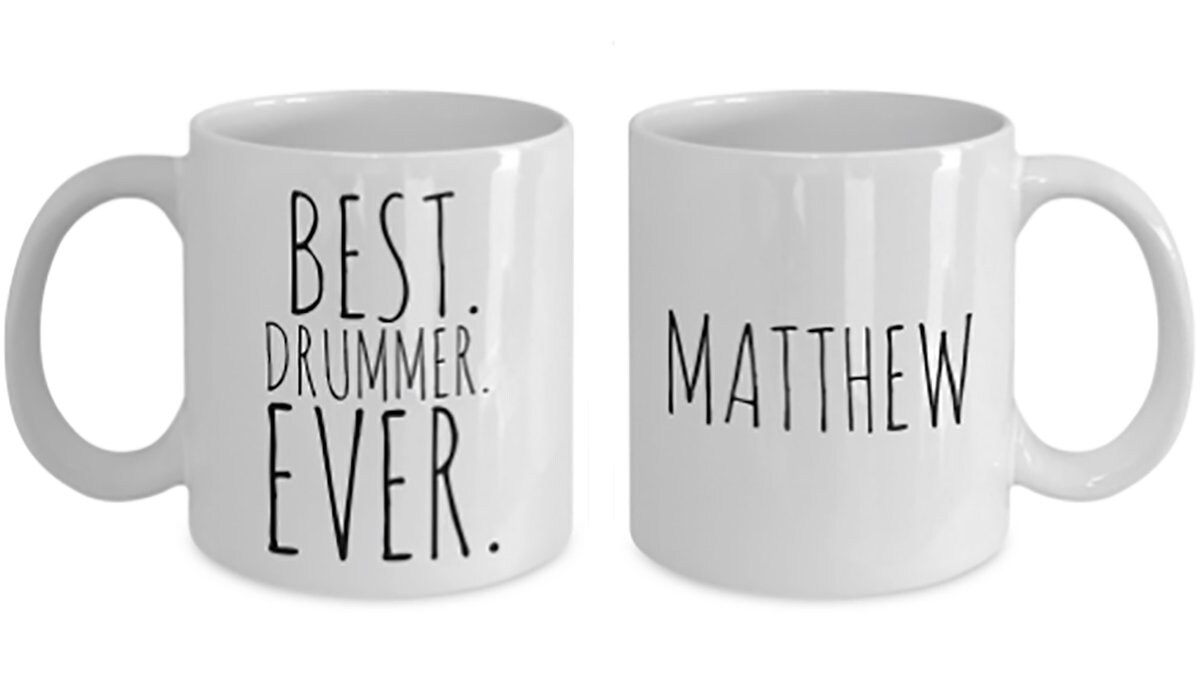 PERSONALIZED BEST DRUMMER Ever Coffee Mug, Gift for Drummer, Custom Mug ...