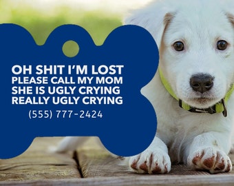 Ugly Crying Dog Tag - Etsy