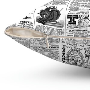 Old Newspaper Ads Print Pillow With Insert, Newsprint Pattern Pillow ...