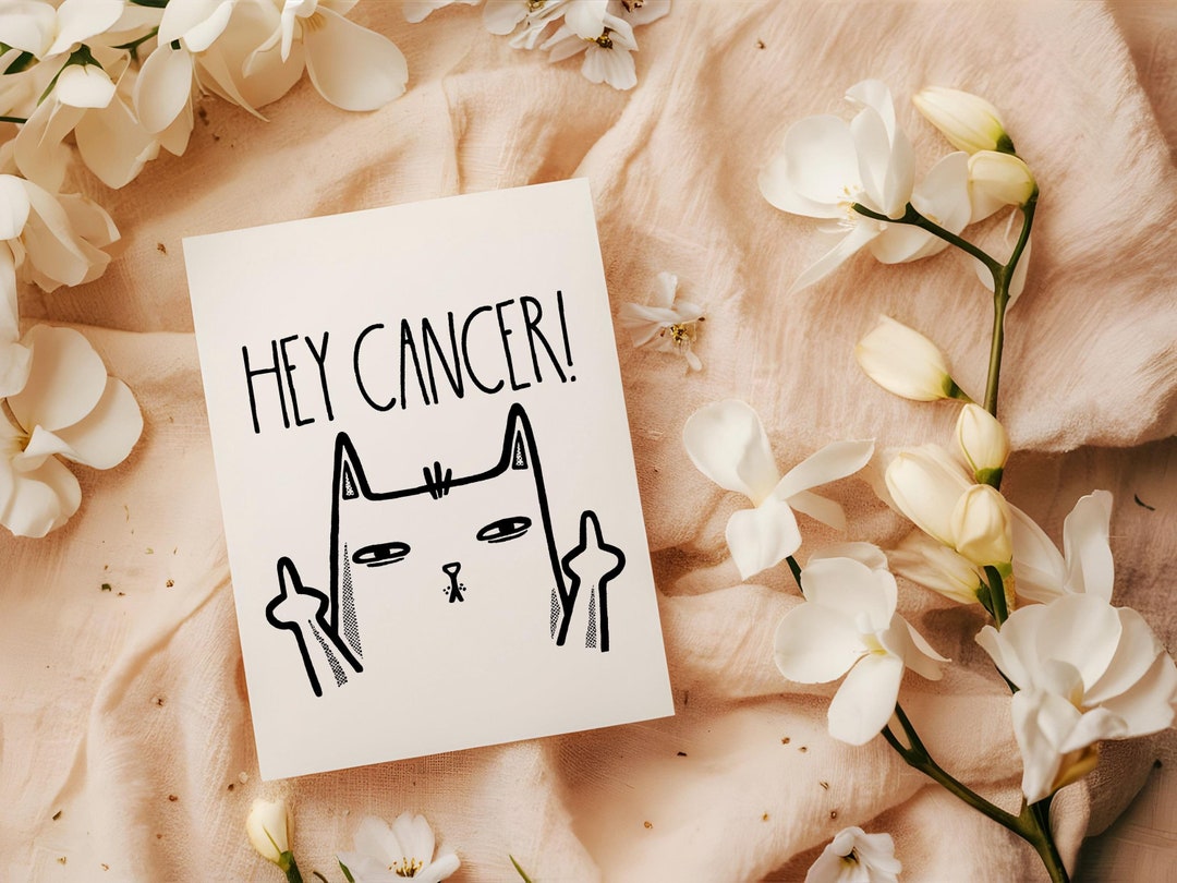 Snarky Cat Middle Finger Card: Funny Cancer Get Well Gift - Etsy