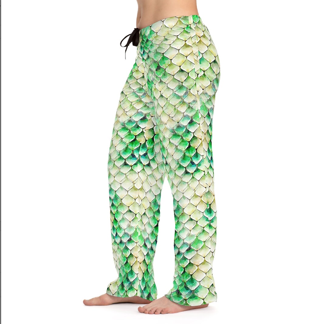 Green Snakeskin Pajama Pants: Women's Reptile Print Lounge Pants - Etsy