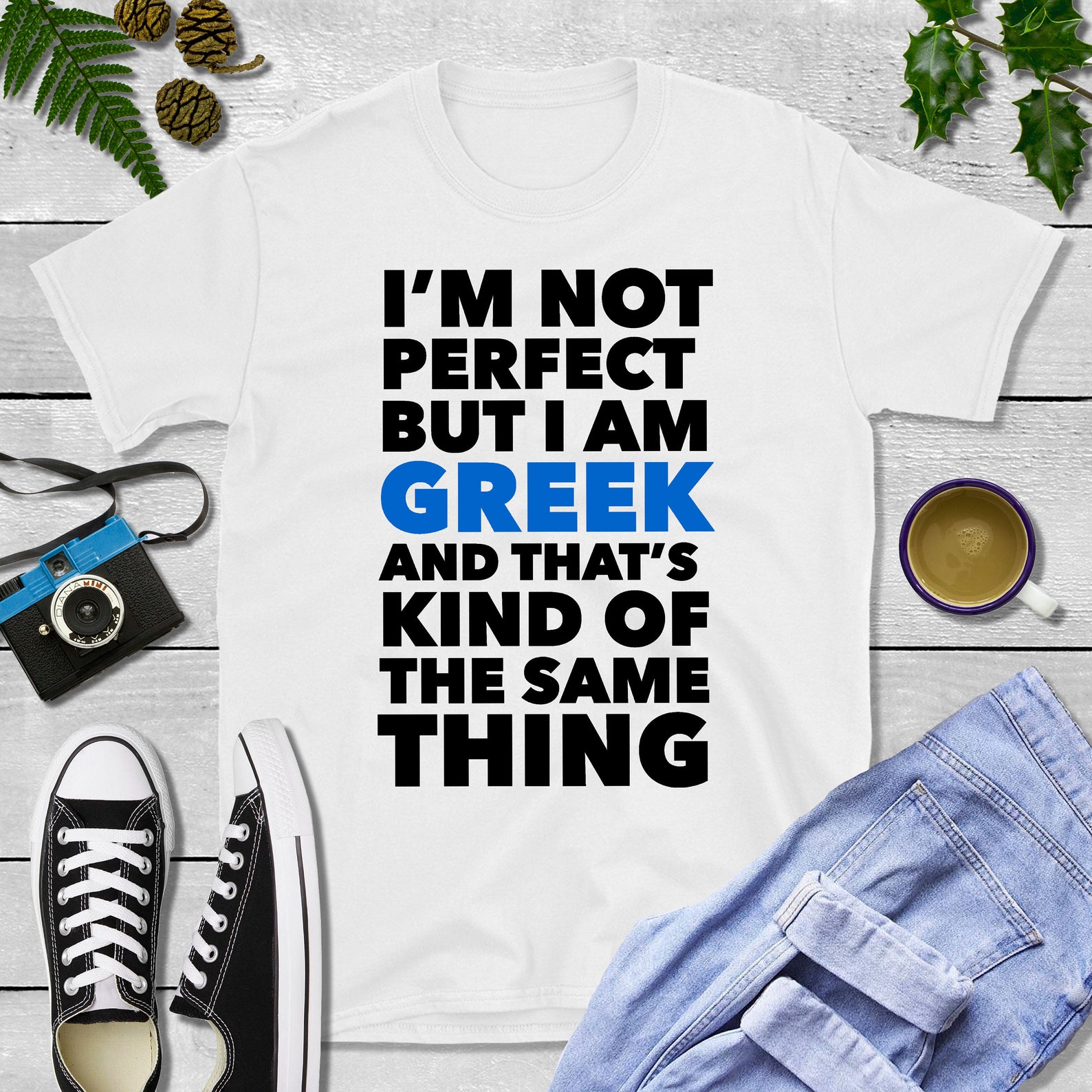 I'm Not Perfect but I Am Greek Funny Unisex T-shirt - Etsy