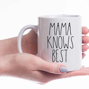 Mama Knows Best, Mothers Day Gift, Funny Mom Mugs, Minimalist, Latte ...